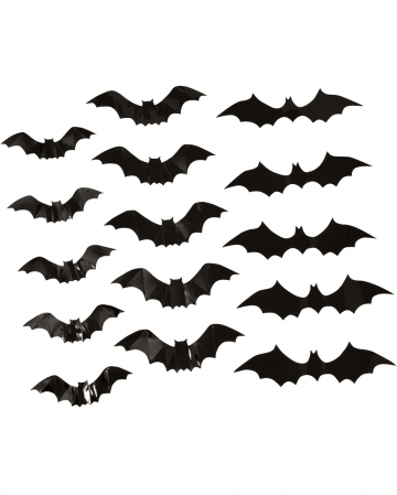 3D Bat Wall Sticker 15 Pcs. | Halloween wall decoration | Horror-Shop.com