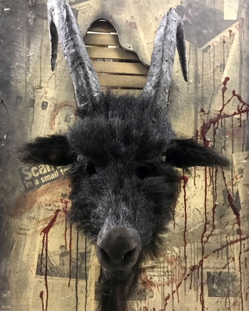 Baphomaniac Billy Goat Maske mit Hörner Halloween Maske | Horror-Shop.com