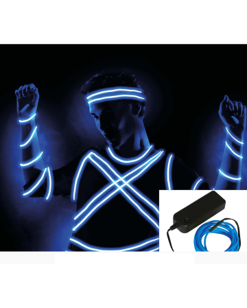 EL Illuminated Wire Cable Blue 5m as decoration & costume accessory ...