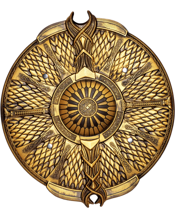 Golden Warrior Shield 52cm for carnival & cosplay | Horror-Shop.com