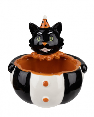Vintage Halloween Cat Candy Bowl for 🎃 | Horror-Shop.com