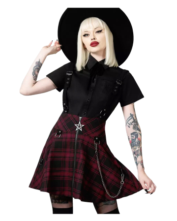 KILLTAR Study Hell Suspender Skirt Rot 3XL ordern | Horror-Shop.com