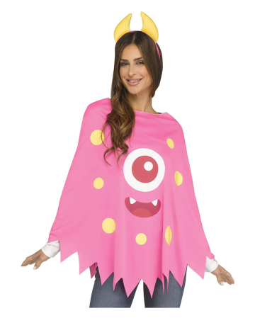 Monster Kostüm Poncho Pink mit passendem Haarreif | Horror-Shop.com