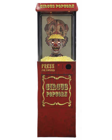 Popcorn Popper with Clown Halloween Animated Prop 175cm | Horror-Shop.com
