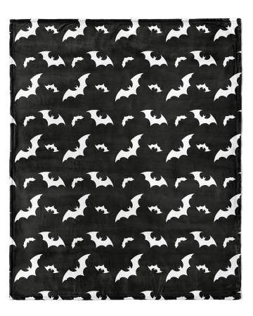 Huge Gothic Cuddly Blanket With Bat Motif 152x178cm ★ | Horror-Shop.com