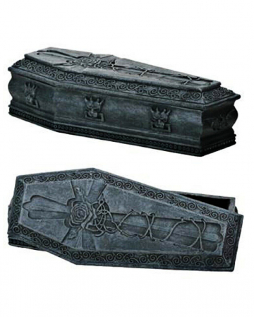 Coffin Box With Gargoyle & Cross 16cm ★ Gothic Deco | Horror-Shop.com