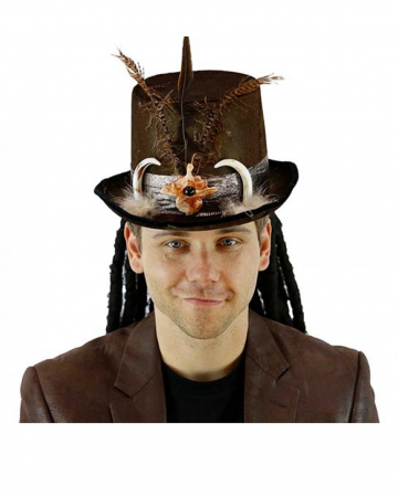 Voodoo Top Hat With Dreadlocks ★ | Horror-Shop.com