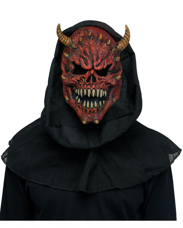 Demon Mask With Hood | Halloween mask monster | Horror-Shop.com
