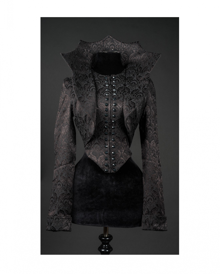 Evil Queen Jacket With Stand-up Collar Steampunk Fashion | Horror-Shop.com