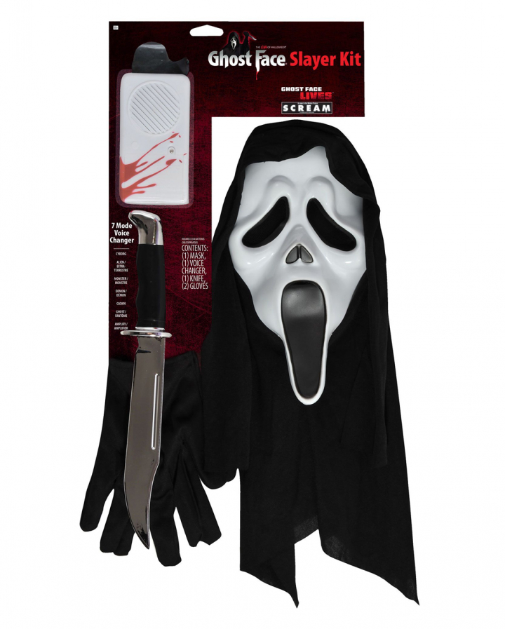 Ghost Face Slayer Set 5pcs. | Halloween costume accessories | Horror ...