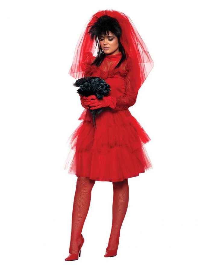Gothic Bride Ladies Costume Red for Halloween | Horror-Shop.com