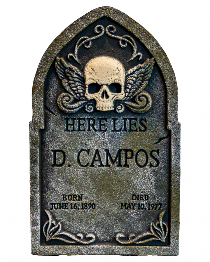 Gravestone With Skull & Wings 55cm | Halloween decoration ★ | Horror ...