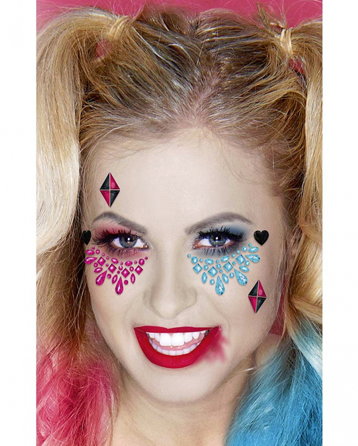 Harlequin Superheroine Make Up Sticker | Horror-Shop.com