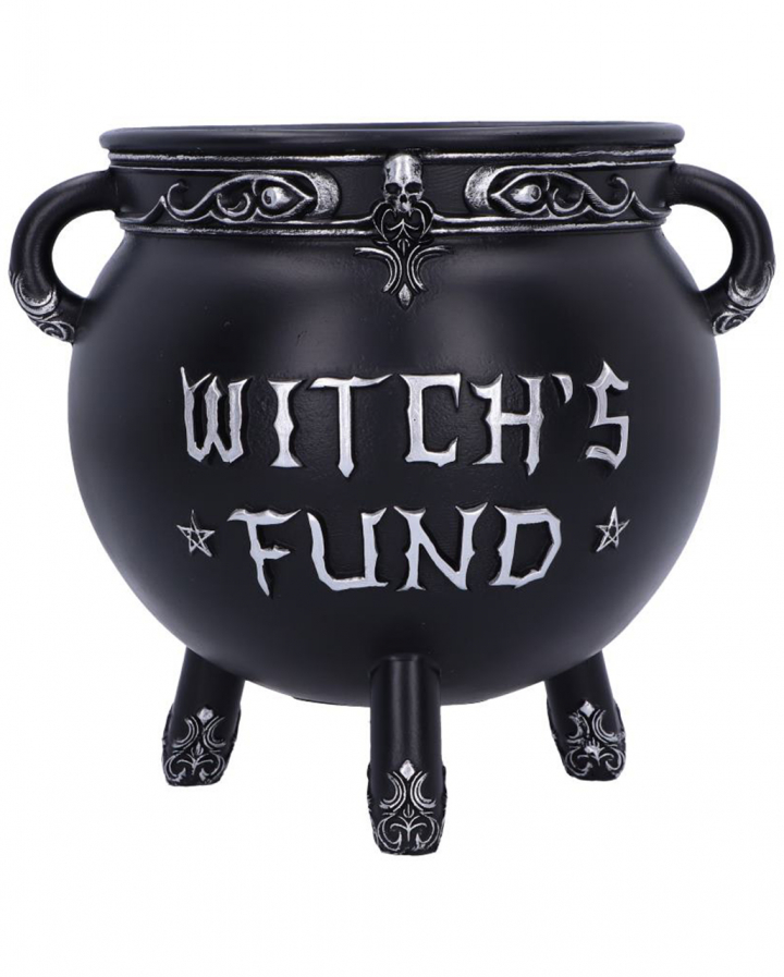 Witches Cauldron Money Box "Witches Fund" 16.5cm as a home accessory ...