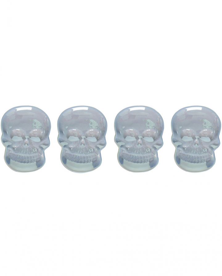 Iridescent Skull Plate Set Of 4 18cm Ceramic | Horror-Shop.com
