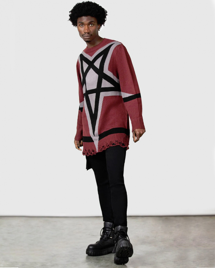 KILLSTAR Star Crux Strick Pullover | Gothic Pullover | Horror-Shop.com