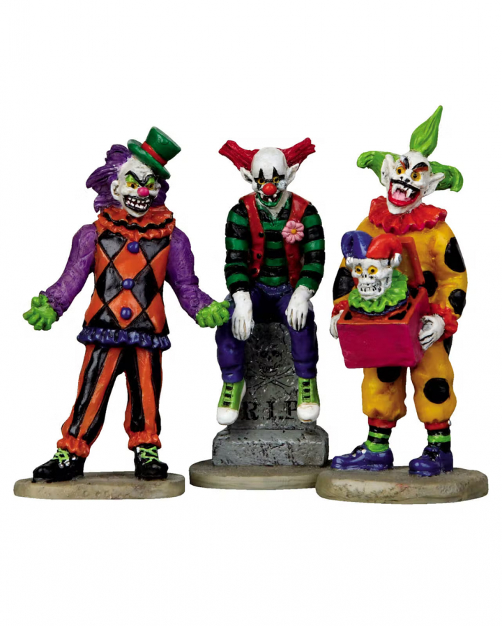 Lemax Spooky Town - Evil Sinister Clowns Set Of 3 | Halloween village ...