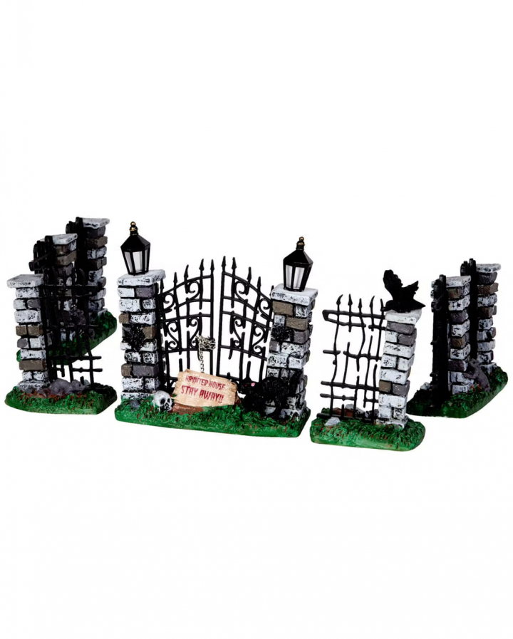 Lemax Spooky Town - Spooky Iron Gate & Fence | Horror-Shop.com