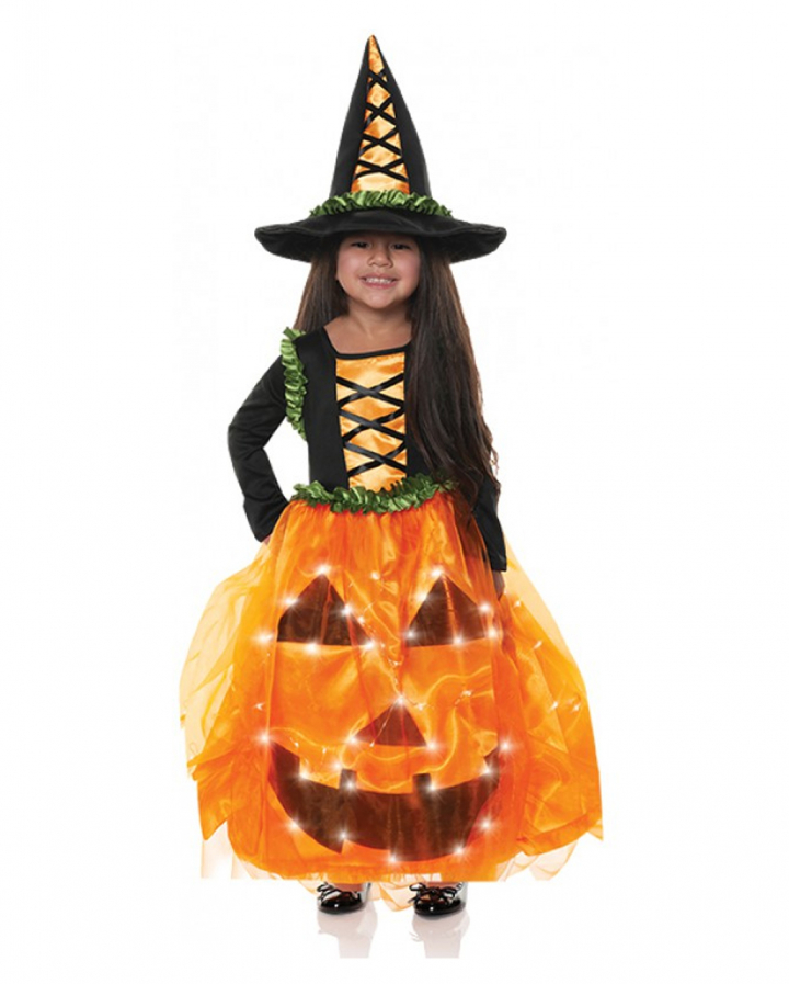 Glowing Pumpkin Princess Kids Costume buy | Horror-Shop.com