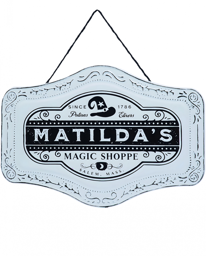 Matilda's Magic Shoppe Pewter Decorative Sign 37cm buy | Horror-Shop.com