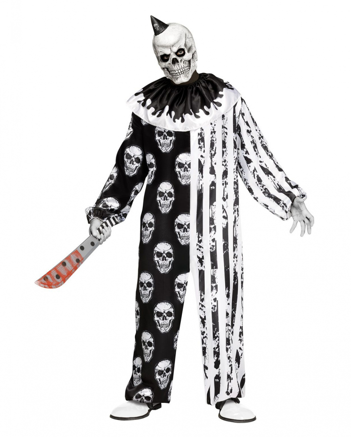 Skelett Horror Clown Kostüm mit Maske | Killerclown Kostüm | Horror ...