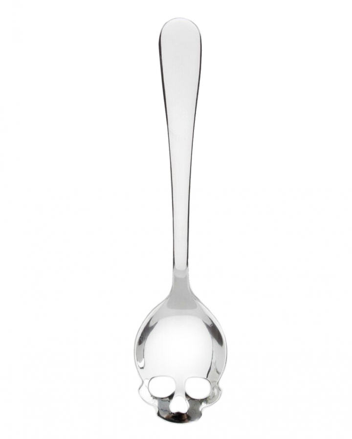 Spooky Skull Sugar Spoon Silver ★ Gothic teaspoon | Horror-Shop.com
