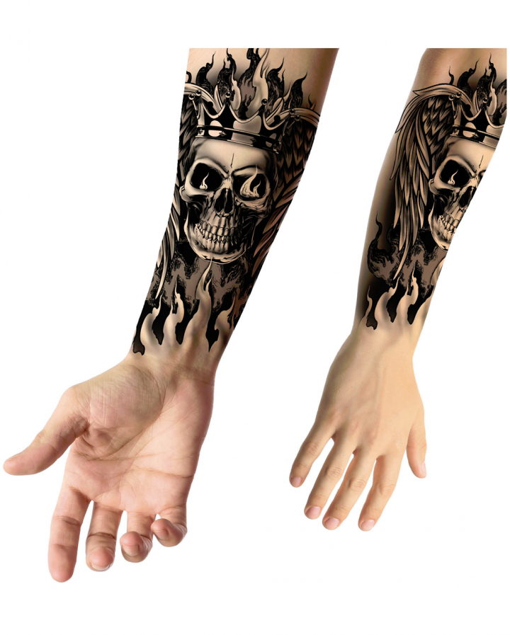 Temporary Skull Rocker Tattoo To Stick On for the forearm | Horror-Shop.com