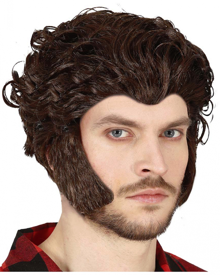 Werewolf Wig With Sideburns for Halloween | Horror-Shop.com