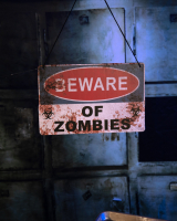 "Beware Of Zombies" Warning Sign 29cm | Zombie Props | Horror-Shop.com