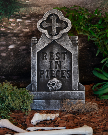 Grabstein R.I.P. mit Moos 54 cm als Deko | Horror-Shop.com