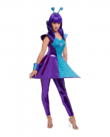 Purple Metallic Alien Ladies Costume for Fancy Dress Partys & Carnival ...