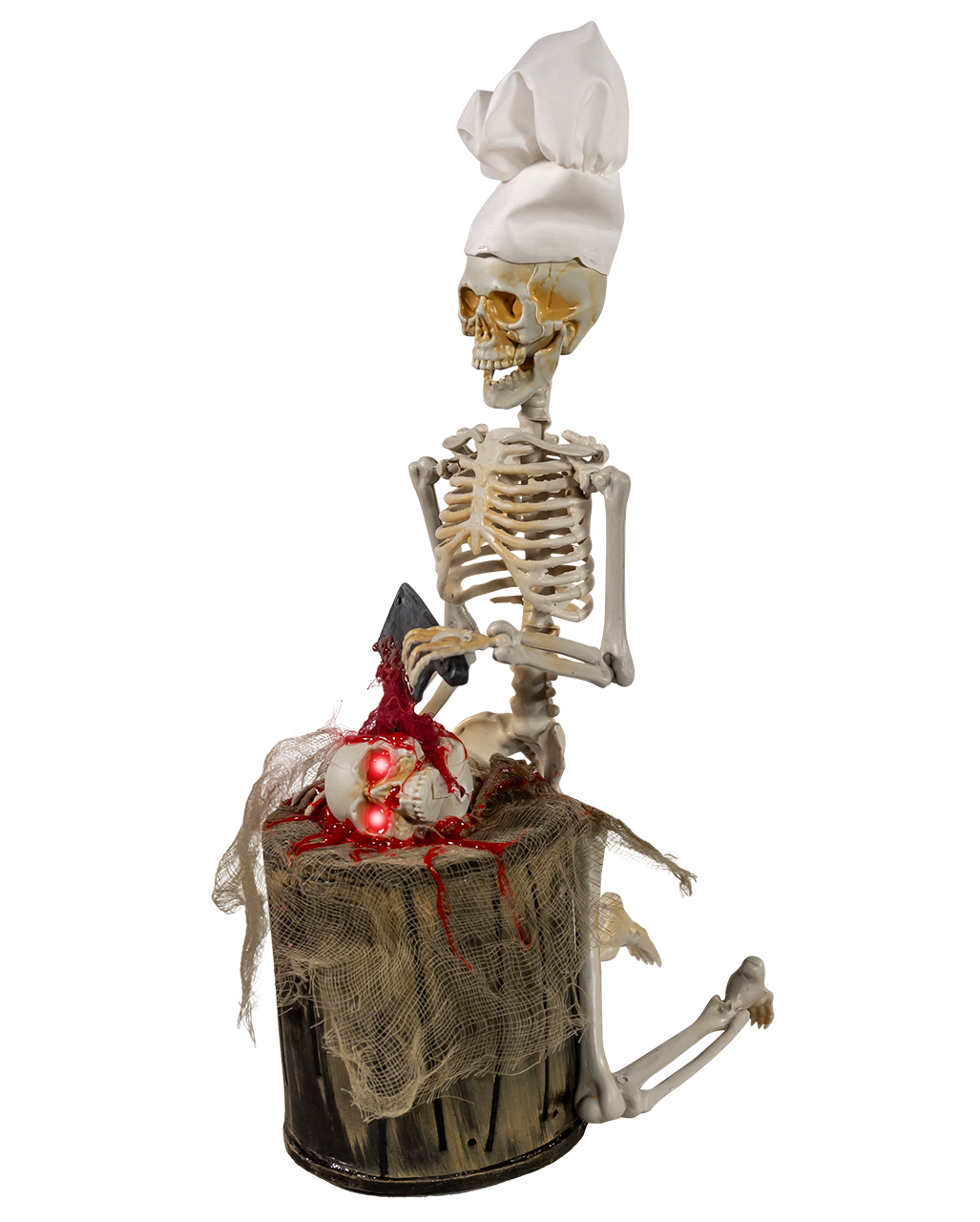 Animated Skeleton Chef With Butcher's Cleaver 30cm for Halloween ...