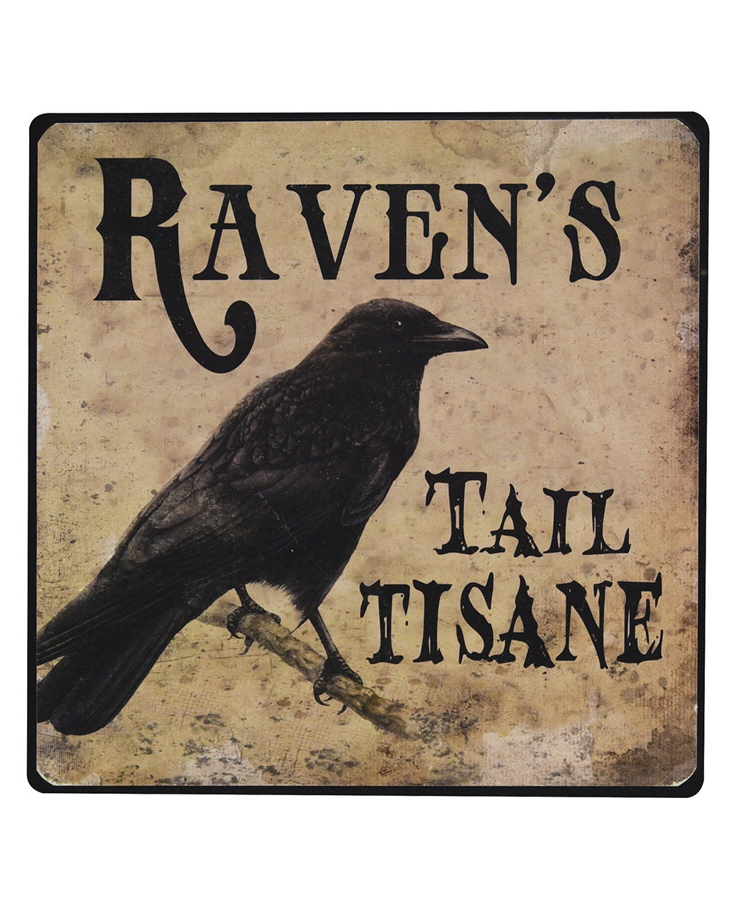 Antique Metal Sign "Black Raven" 20cm ★ Buy | Horror-Shop.com