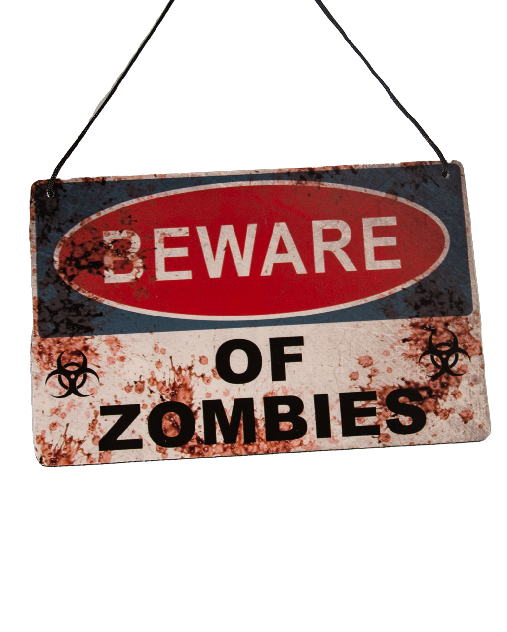 "Beware of Zombies" Warnschild 29cm für Halloween | Horror-Shop.com