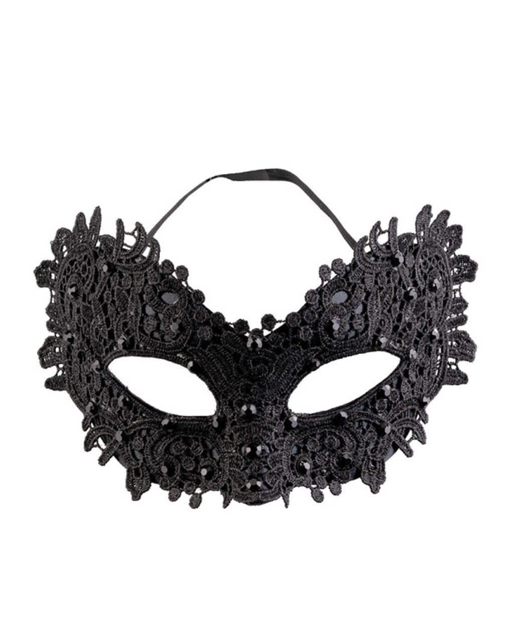 Dark Elegance Augenmaske mit Spitze & Strass für Halloween & Fasching ...
