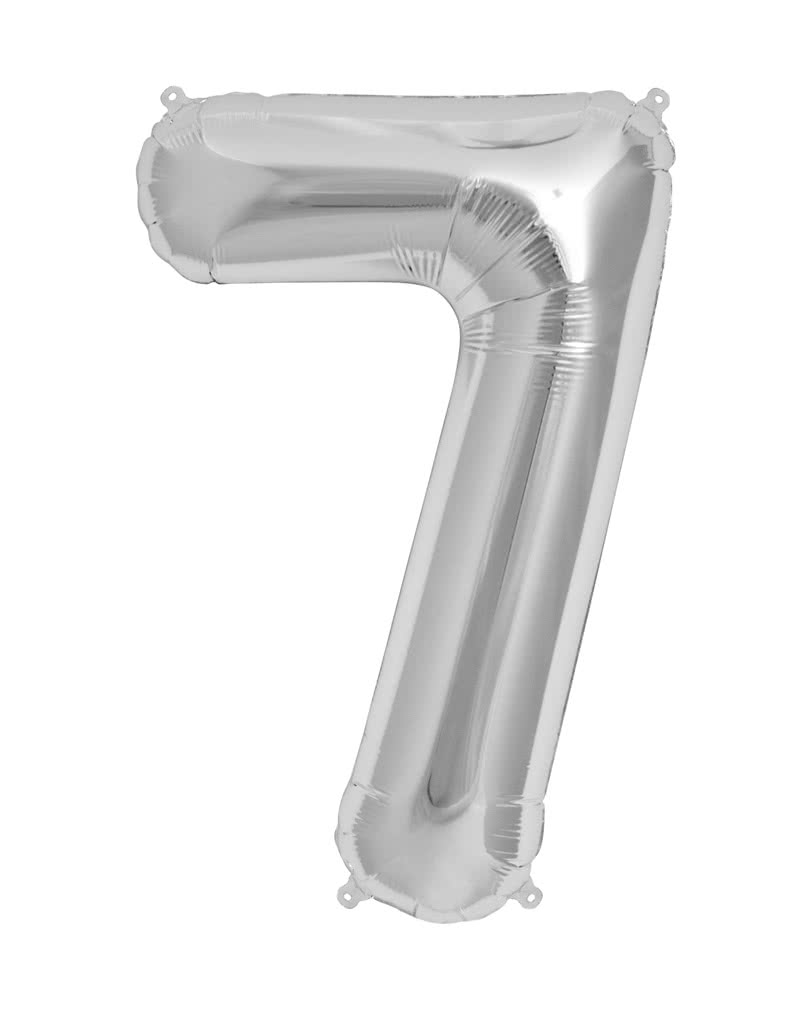 Foil Balloon Number 7 Silver Giant Balloon Horror Shop