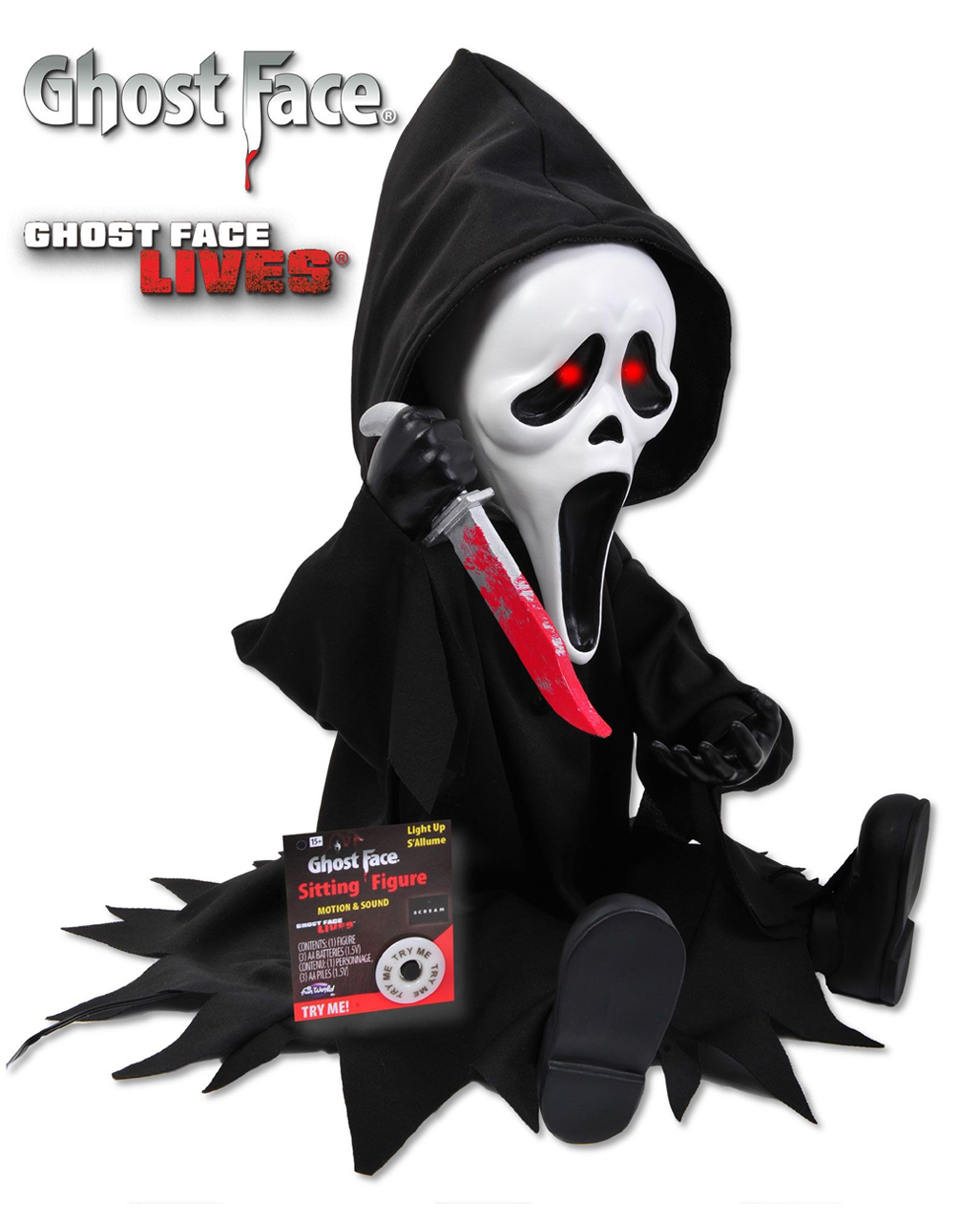 Ghostface Animatronic With Light, Sound & Movement 28cm ★ | Horror-Shop.com