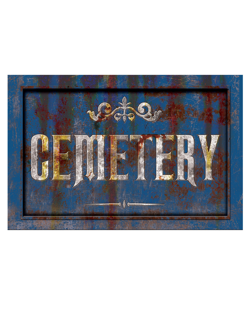 Gothic Cemetery Cemetery Sign 43x11cm Halloween decoration | Horror ...