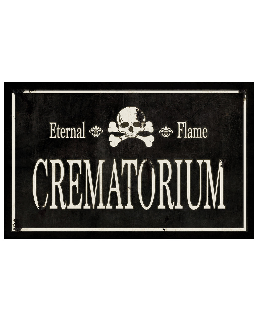 Gothic Crematorium Sign 43x11cm Halloween decoration | Horror-Shop.com