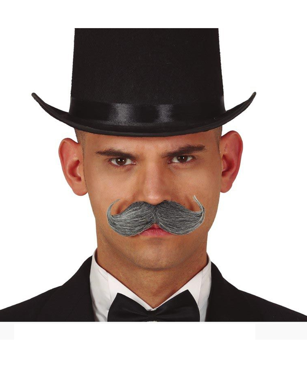 Gray English Moustache as a costume accessory | Horror-Shop.com