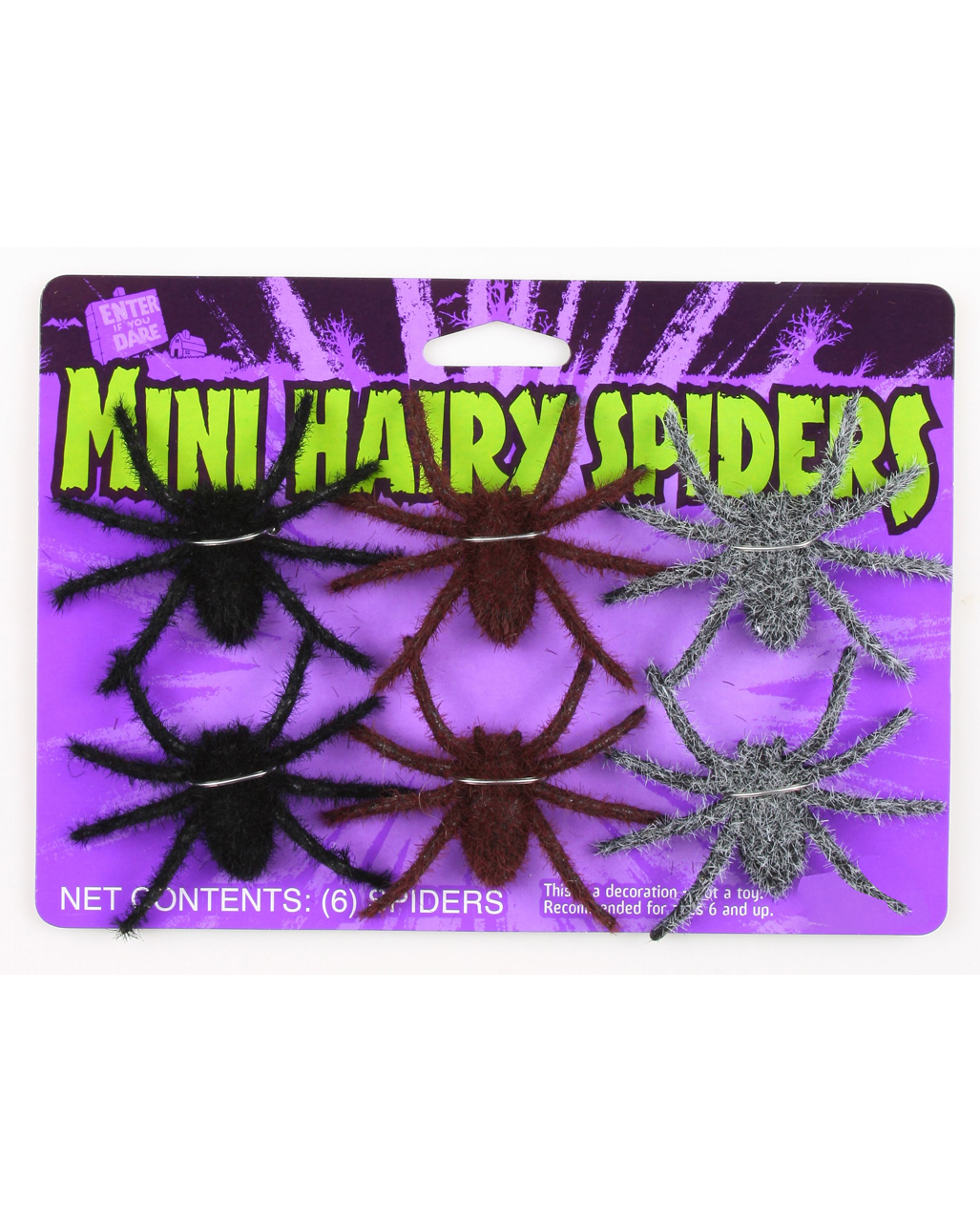 Hairy Mini Spiders 6 Pcs as Halloween vermin | Horror-Shop.com