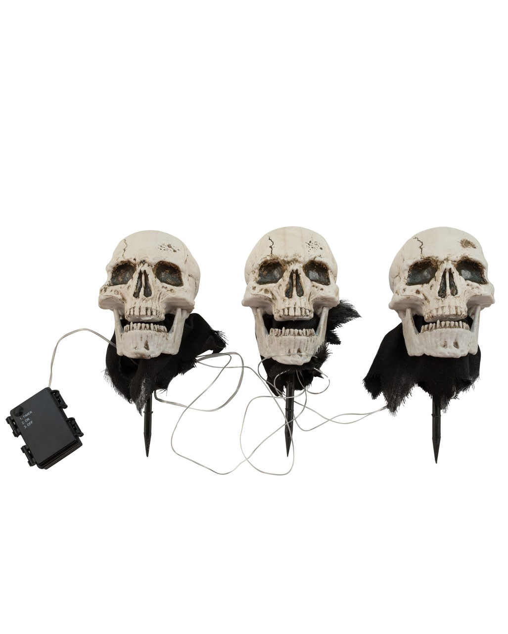 Halloween Skull With Ground Spike Set Of 3 ★ | Horror-Shop.com