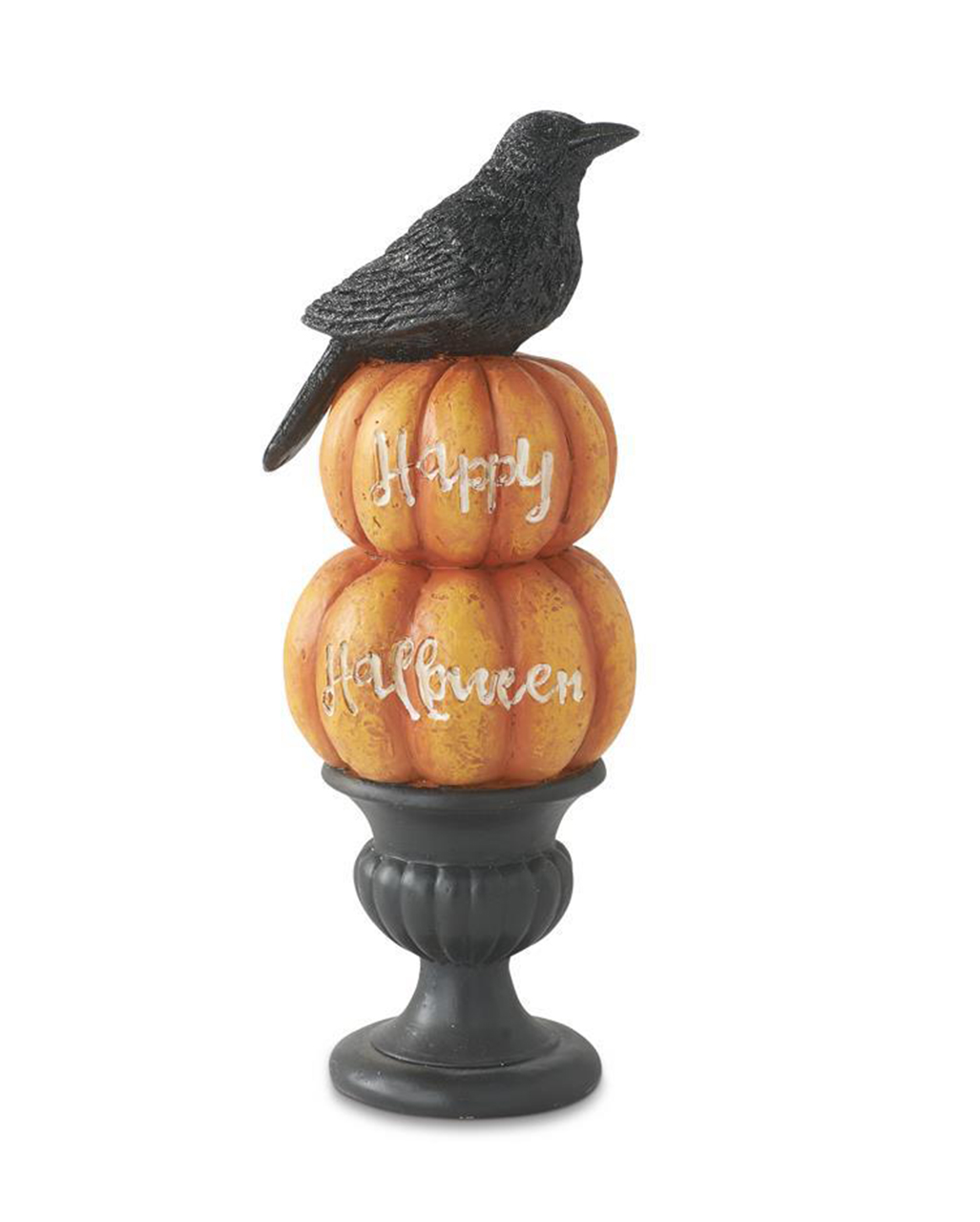 Happy Halloween Pumpkins with Crow & Urn 22cm | Horror-Shop.com