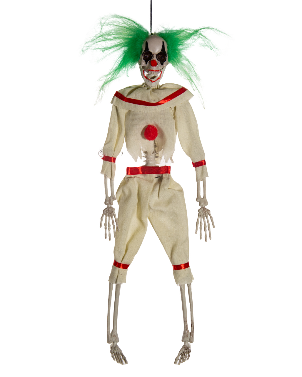 Horrorclown Skelett mit grünen Haaren Hängefigur 40cm für Halloween ...