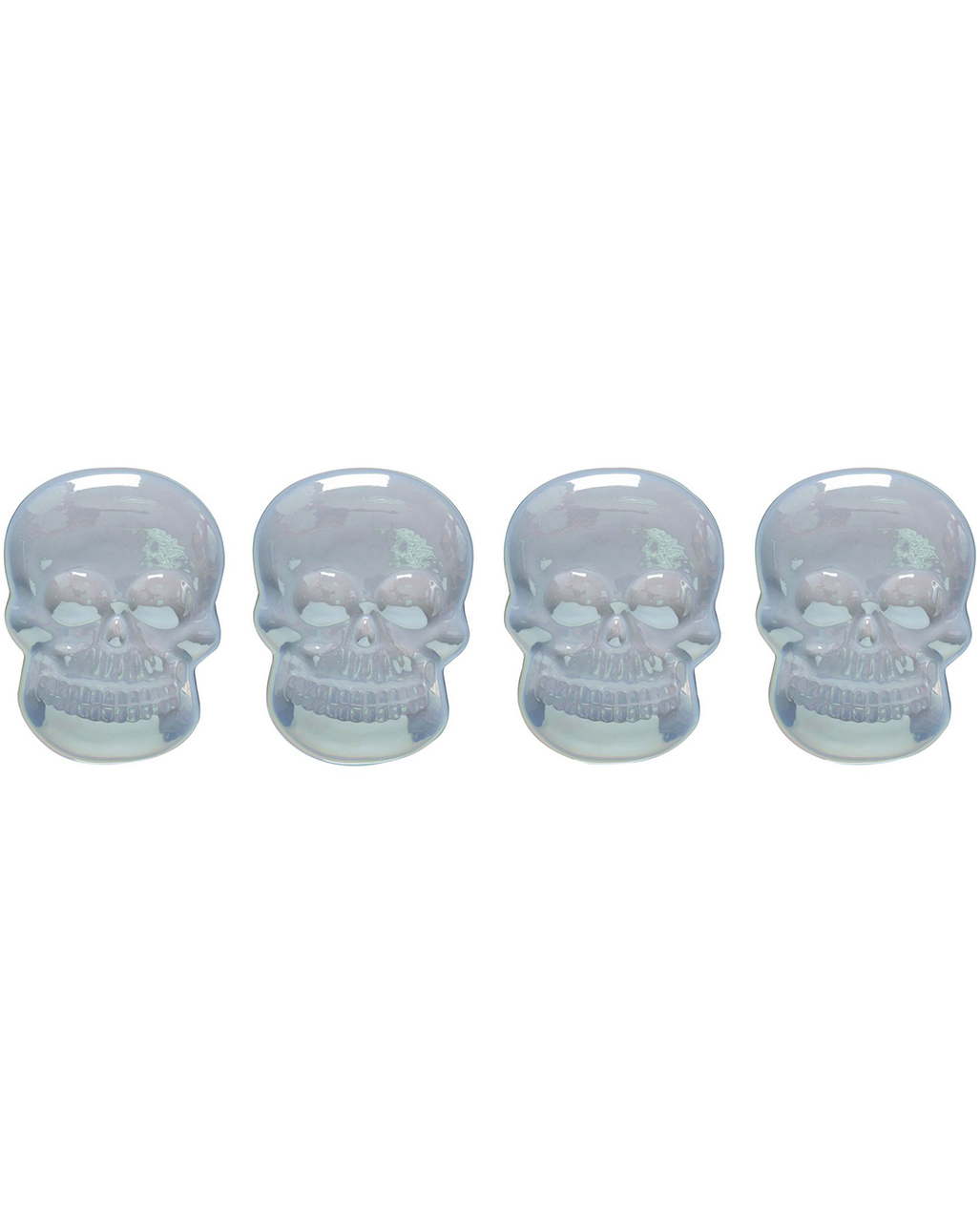 Iridescent Skull Plate Set Of 4 18cm Ceramic | Horror-Shop.com