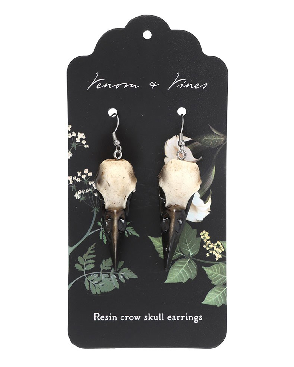 Small Crow Skull Earrings Gothic accessory | Horror-Shop.com