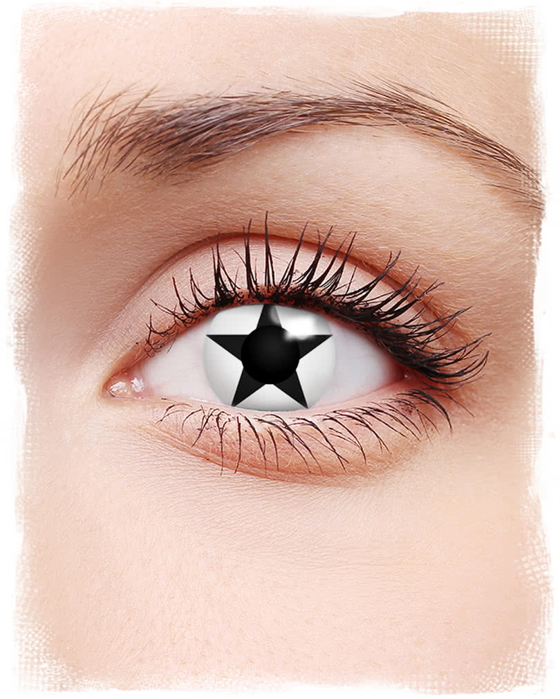 Contact lens Black Star White Buy cheap colored contact lenses | horror ...
