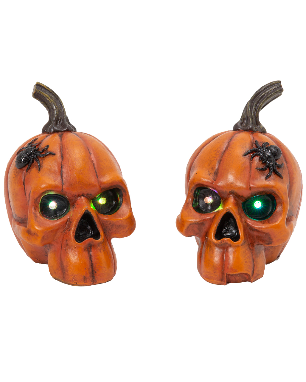 Pumpkin Skull With LED Eyes 14cm | Halloween decoration | Horror-Shop.com