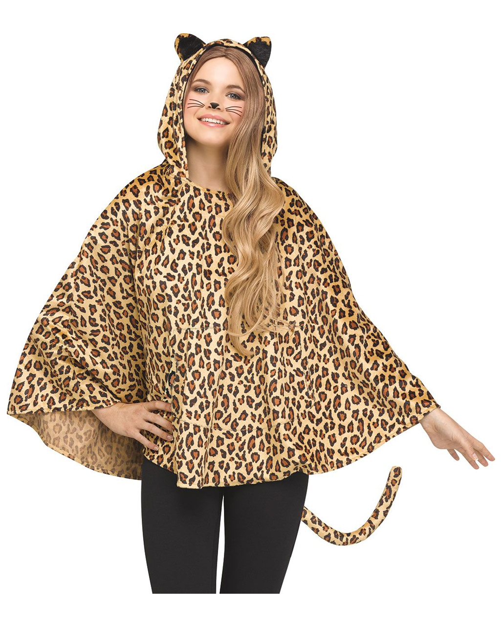 Leopard Poncho Costume for carnival & theme parties | Horror-Shop.com