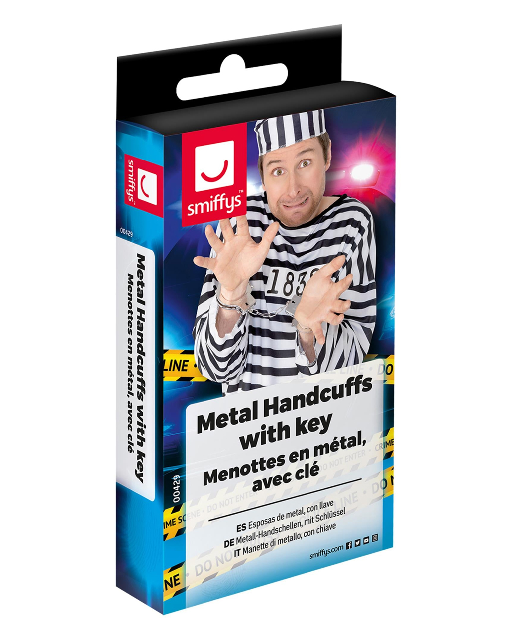 Metall Handschellen mit Schlüssel als Kostümzubehör | Horror-Shop.com